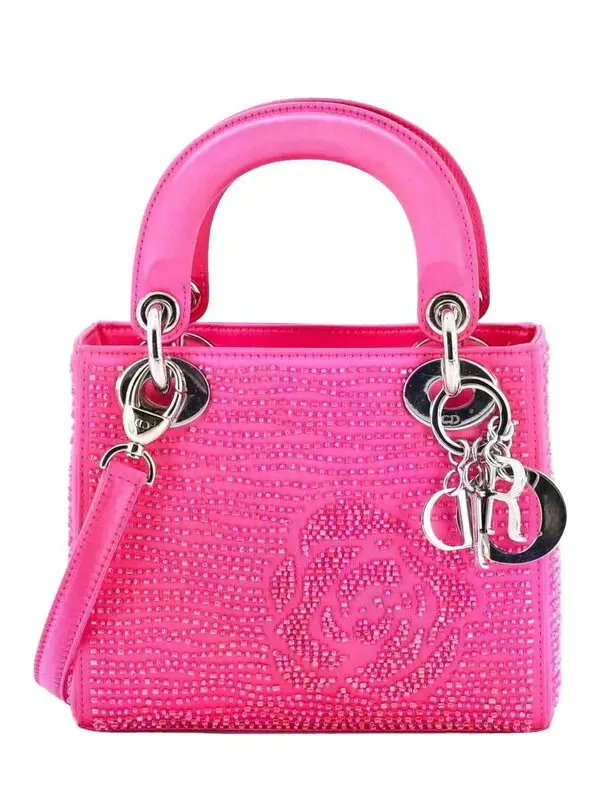 Dior Lady Embellished Satin Mini Satchel - Pink
