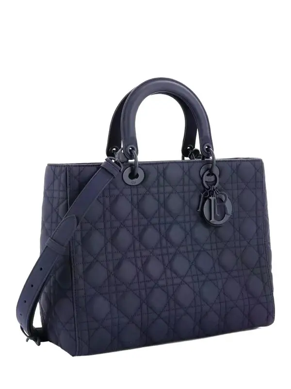 Dior Lady Large Satchel Cannage Quilt Ultra Matte Calfskin - Blue