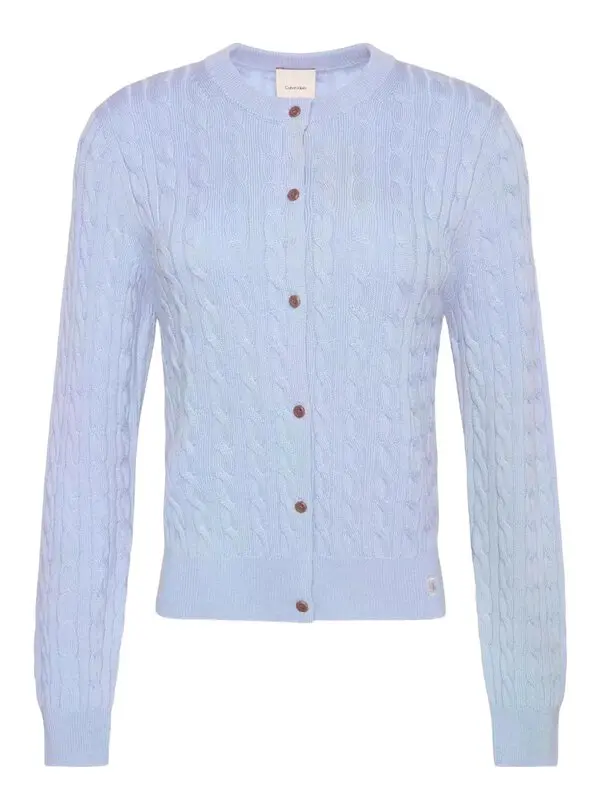 Calvin Klein Cable-knit Buttoned Knitwear - Blue