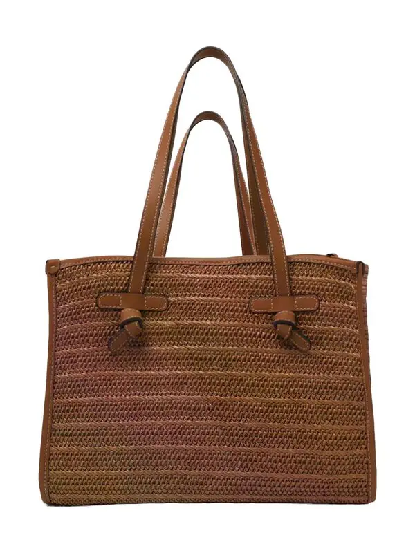 MARCELLA CLUB Woven Knot-detail Tote Bag - Brown