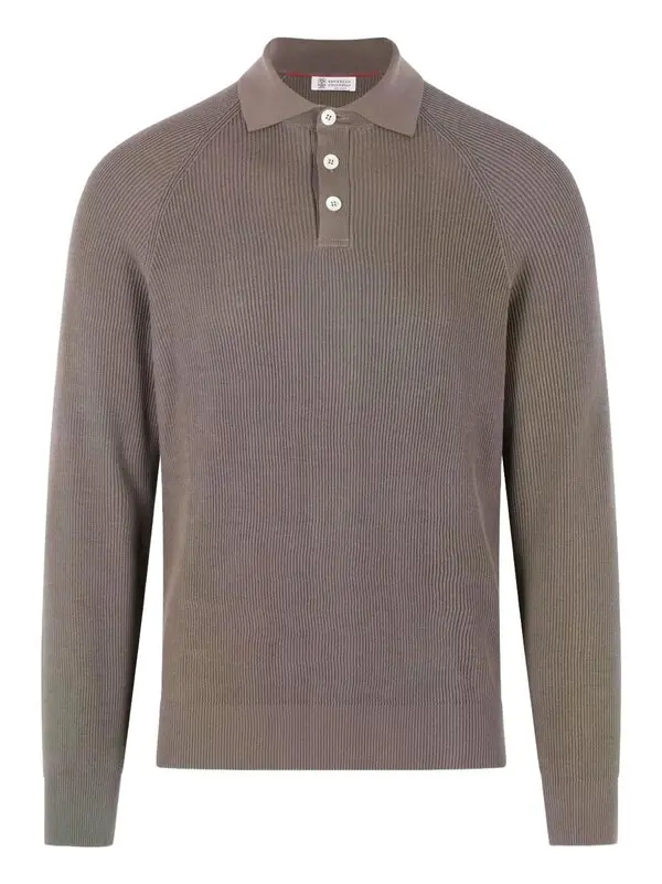 Brunello Cucinelli Buttoned Polo Shirt - Brown