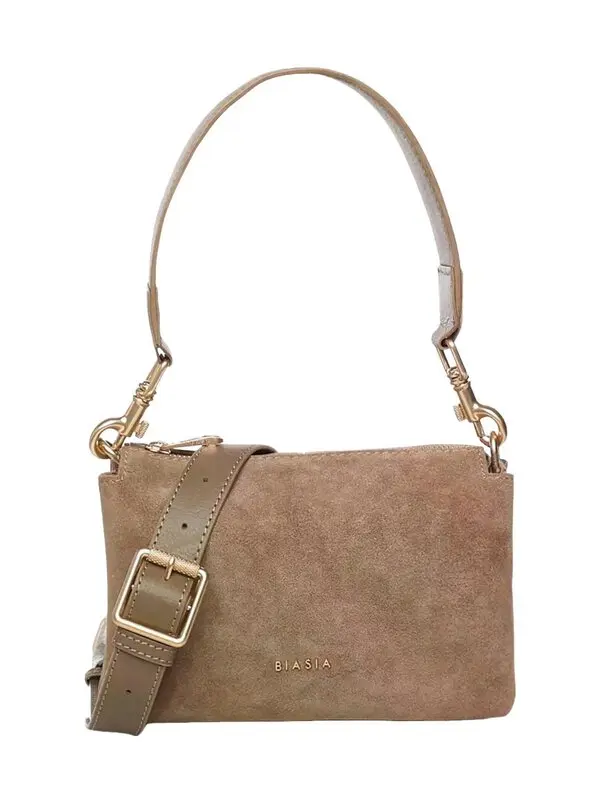 BIASIA Suede Shoulder Bag - Neutrals