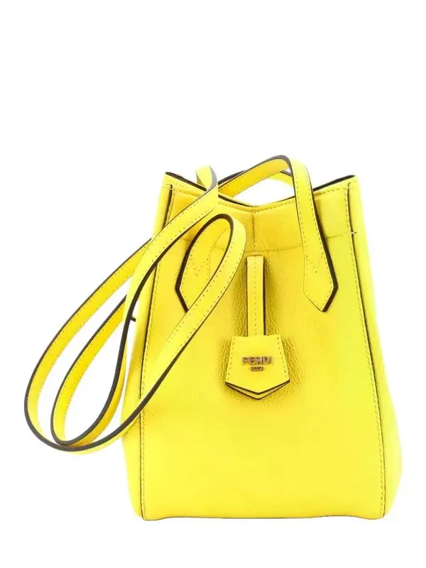 Fendi Origami Leather Mini Tote Bag - Yellow