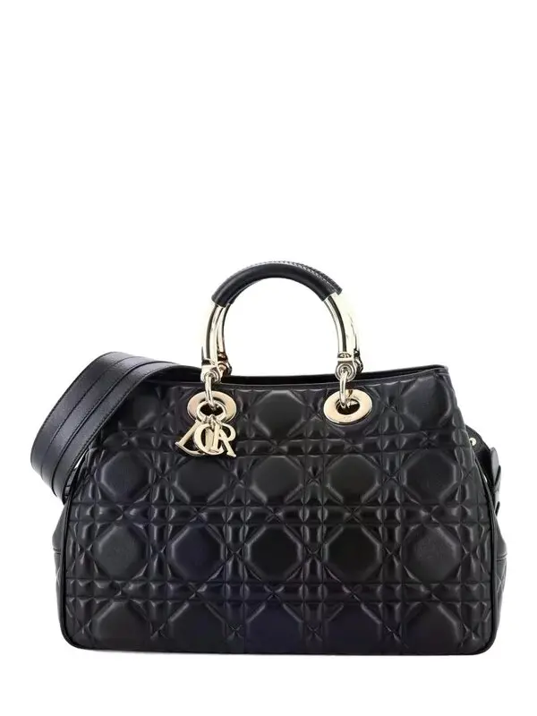 Dior Lady 95.22 Large Tote Bag Cannage Embossed - Black