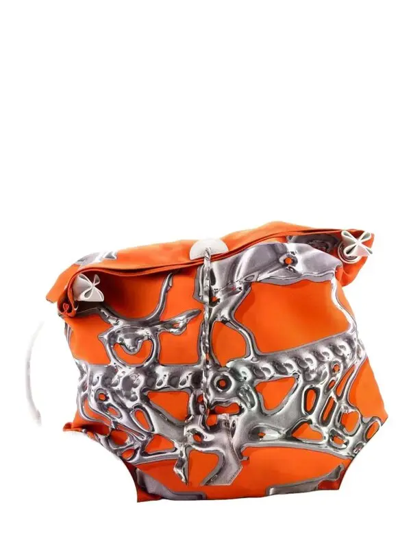 Hermès Silky City Pm Crossbody Bag Printed Silk And Leather - Orange