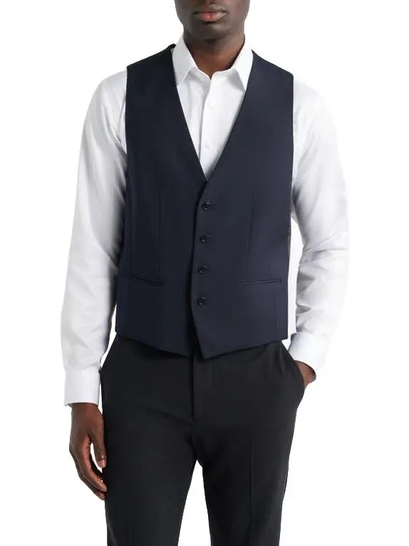 BOSS Houston Slim Fit Suit Vest - Dark Blue