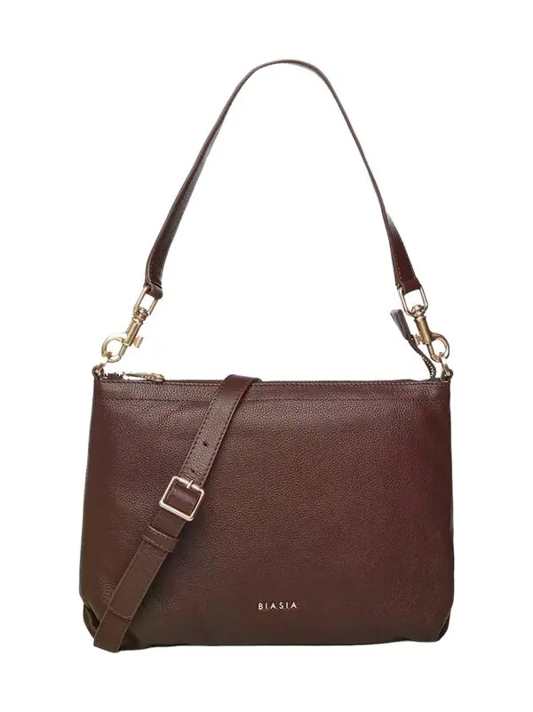 BIASIA Leather Shoulder Bag - Brown