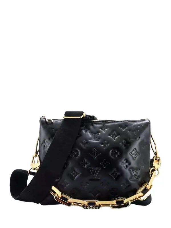 LOUIS VUITTON Coussin Pm Crossbody Bag, Monogram Embossed Lambskin - Black