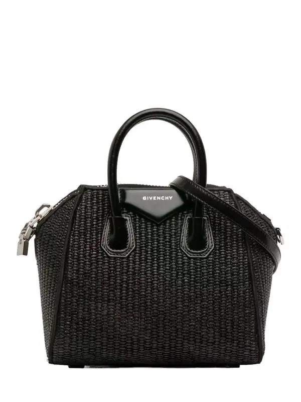 Givenchy Mini Antigona Satchel Raffia - Black