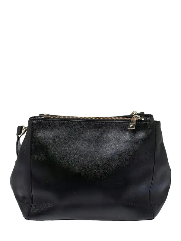 Dkny Leather Zip Bag - Black