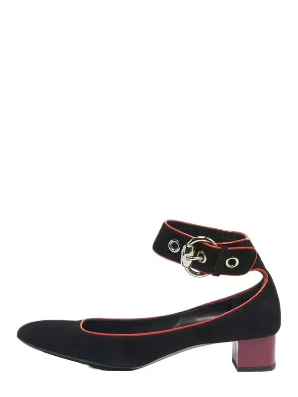 Gucci Ankle Strap Block Heel Pumps - Black