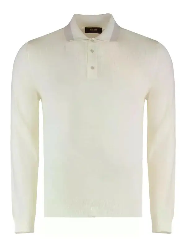 MOORER Long-sleeve Polo Shirt - Neutrals