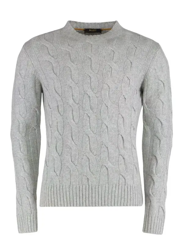 MOORER Frankie Cable-knit Sweater - Grey