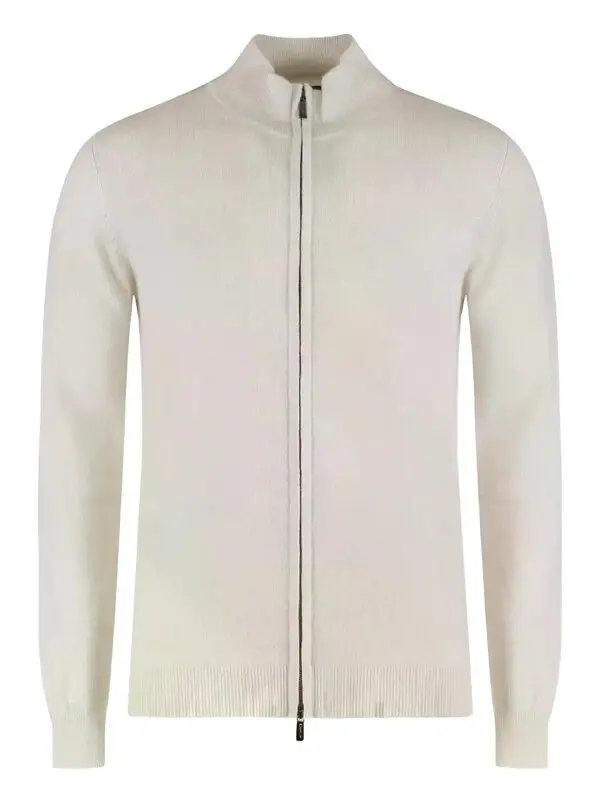 MOORER Benson-wsk Zip-up Cardigan - Neutrals