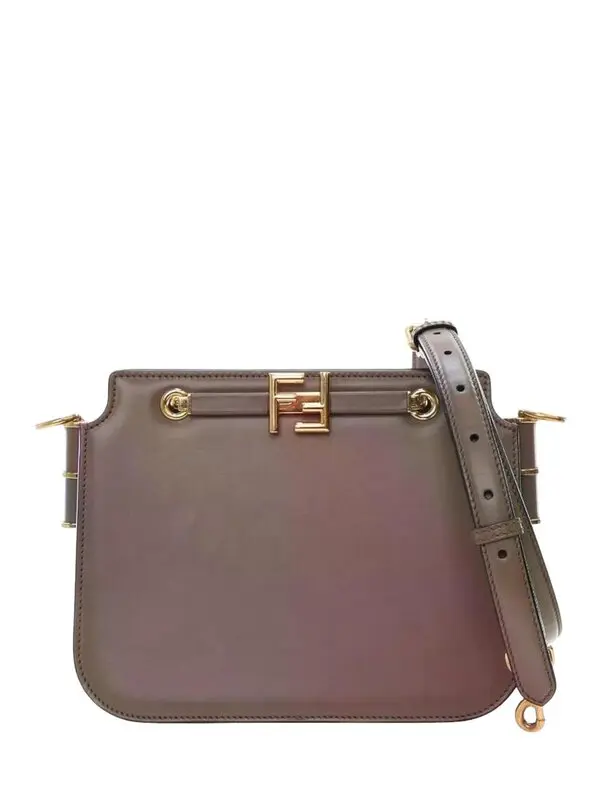 Fendi Smooth Calfskin Vitello King Luxor Touch Shoulder Bag - Brown