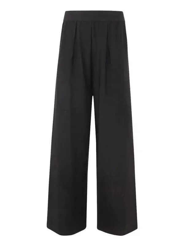 MARIA CALDERARA Pleated Wide Leg Trousers - Black