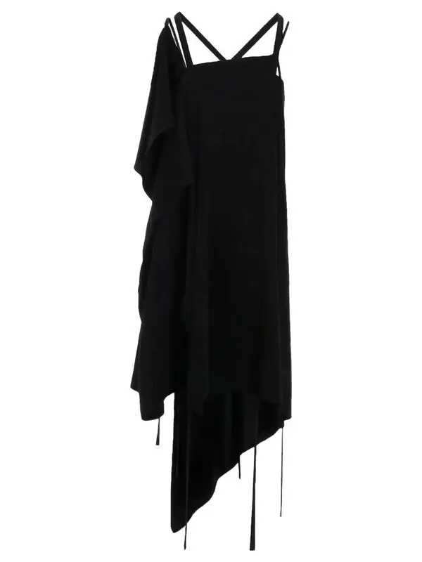 Yohji Yamamoto Asymmetric Draped Dress - Black