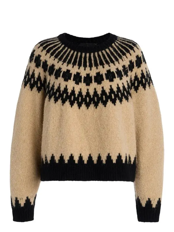 NILI LOTAN Alena Fair Isle Wool-blend Sweater - Tan