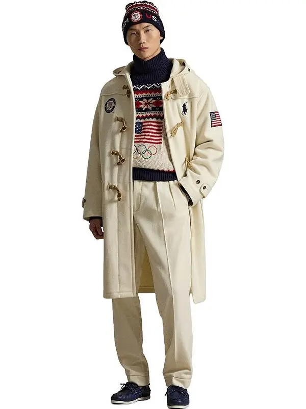 Polo Ralph Lauren Team Usa Opening Ceremony Wool Twill Toggle Coat - Cream
