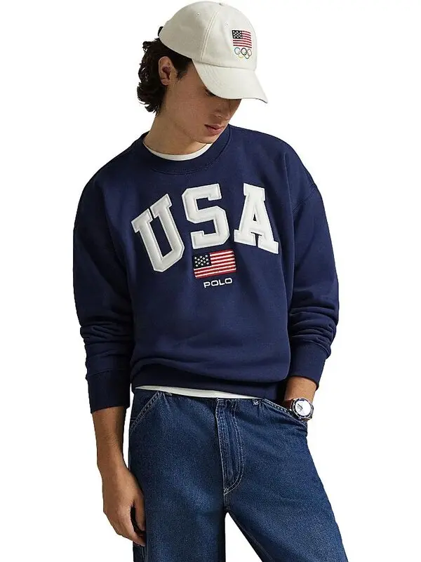 Polo Ralph Lauren Vintage Fit Flag Fleece Sweatshirt - Navy