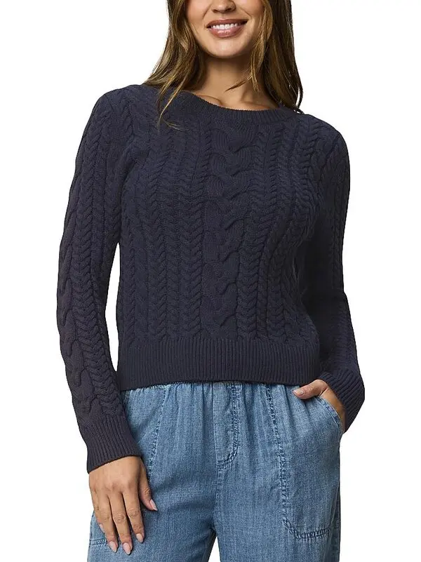 Splendid Annabella Cable Sweater - Navy