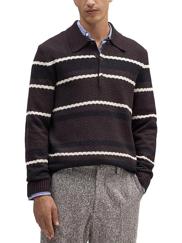 Nn07 Alfie Polo Sweater - Dusky Port