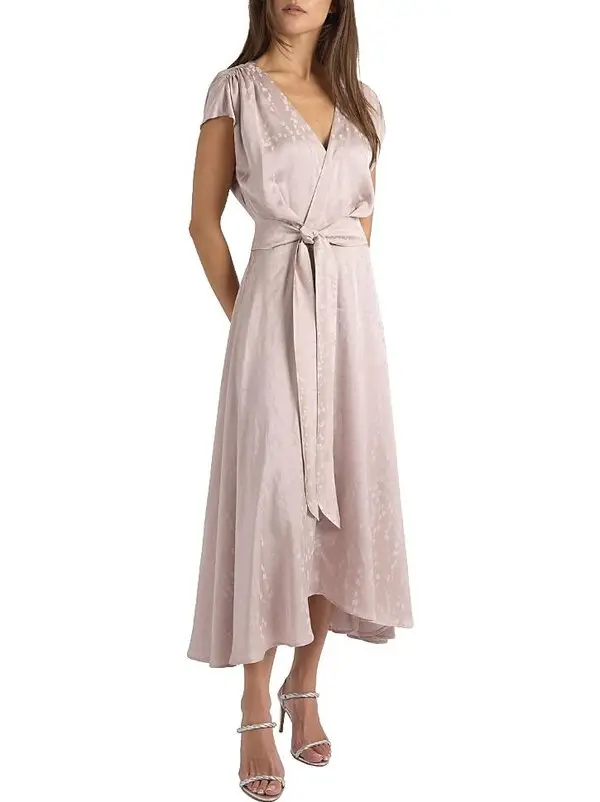 Santorelli Talia Cap-sleeve Midi Fit-and-flare Dress - Lilac Shadow