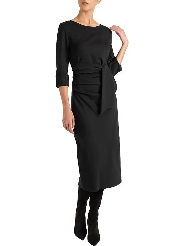 Santorelli Trinity Midi Sheath Dress - Black