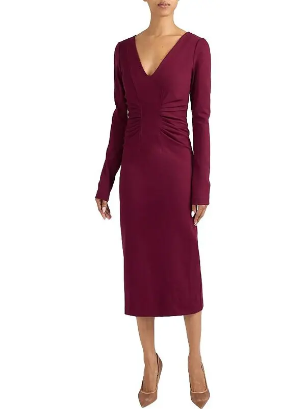 Santorelli Willa Long Sleeve Midi Dress - Bordeaux