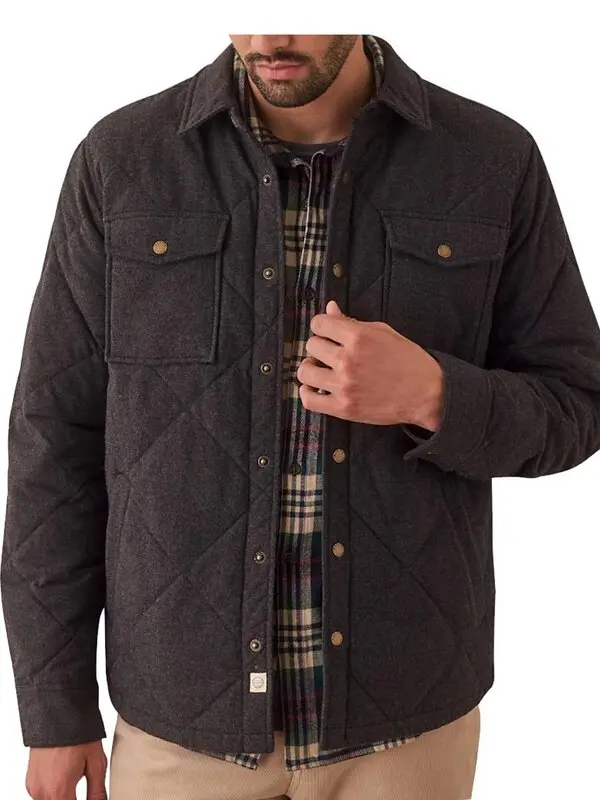 Marine Layer Olin Quilted Overshirt - Charcoal
