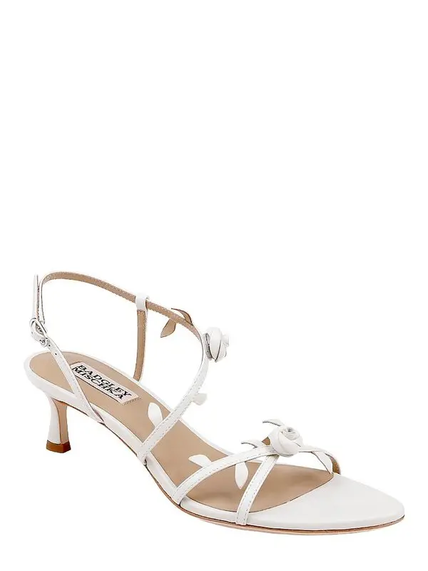 Badgley Mischka Orland Strappy Sandals - White Leather