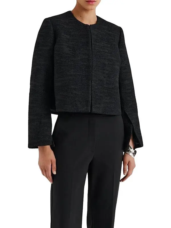 MALINA Ruthie Cropped Boucle Blazer - Black