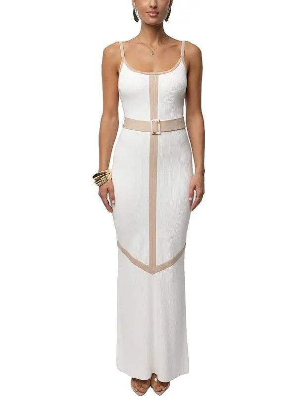 JLUXLABEL Belted Cami Maxi Dress - Ivory