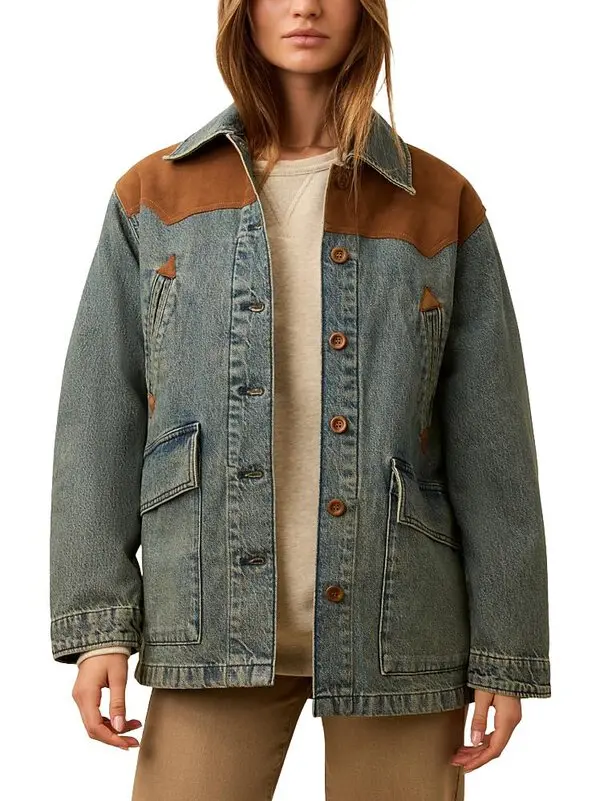 Faherty Brand Ridge Back Denim Suede Jacket - Creekside