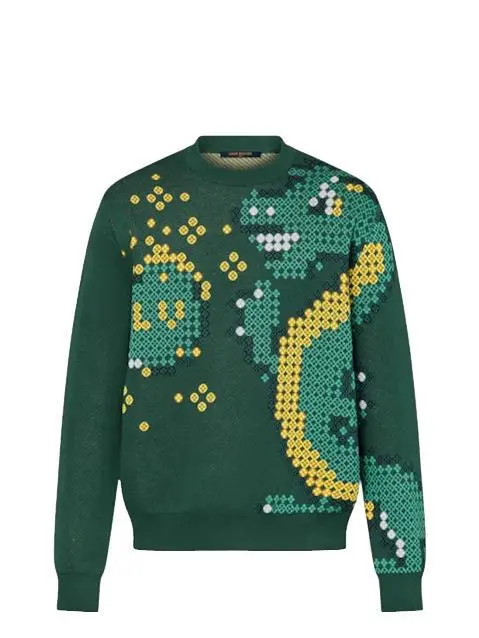 LOUIS VUITTON Lower Dragon Crewneck Sweatshirt - Green