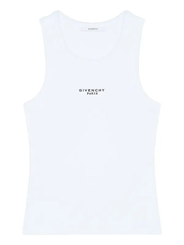 Givenchy Slim Fit Tank Top With Paris Print - White