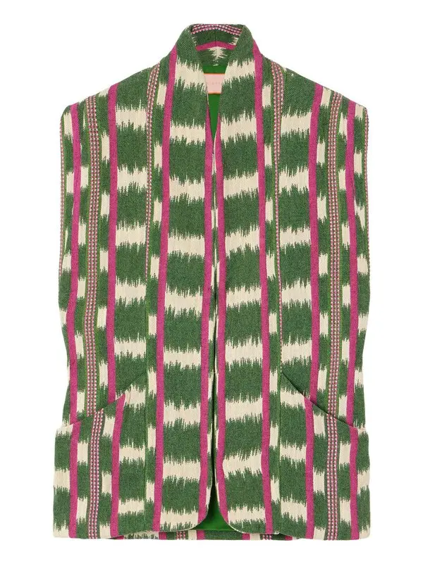 MARTA FERRI Ramatuelle Jacquard Vest - Green
