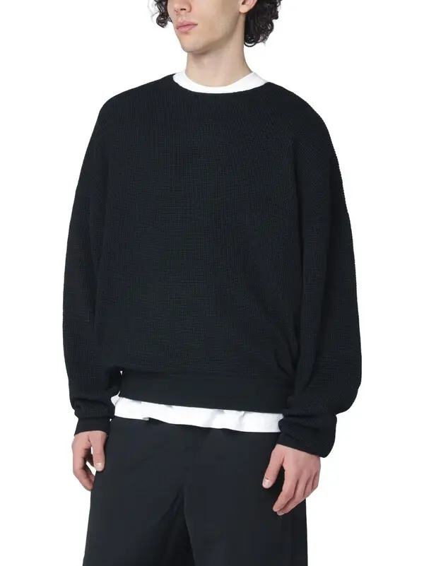 Fear Of God Waffle-knit Sweatshirt - Black