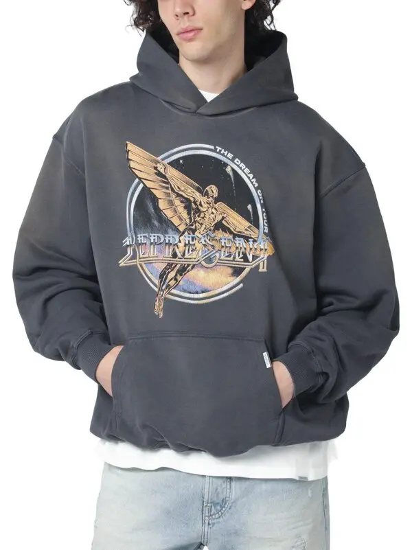 REPRESENT Hoodie With Logo Print - Grey