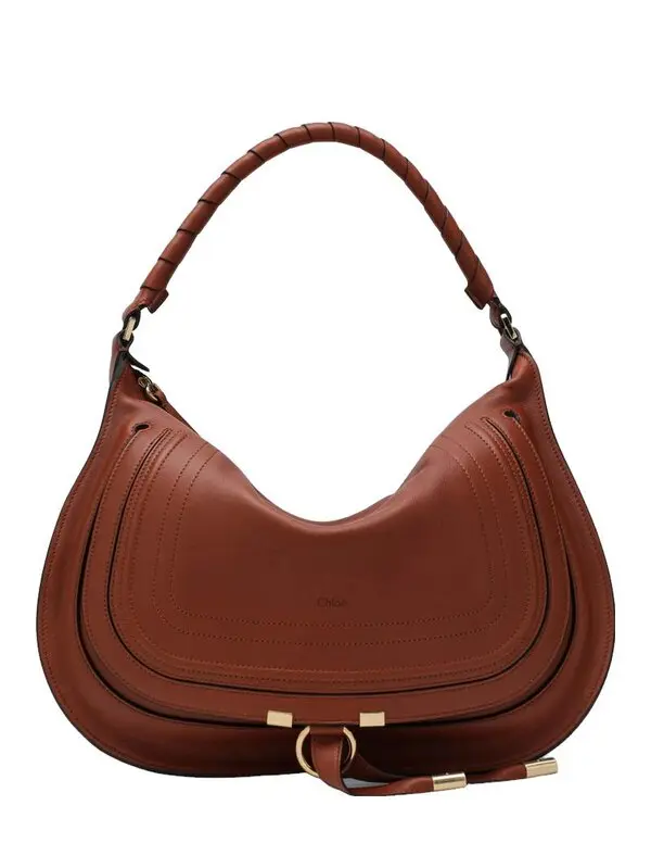 Chloé Leather Marcie Shoulder Bag - Brown