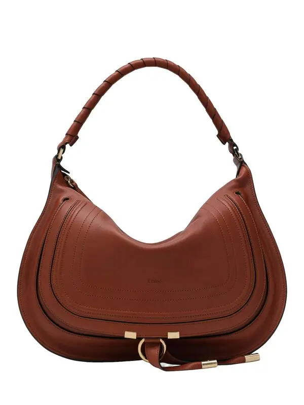 Chloé Leather Marcie Shoulder Bag - Brown