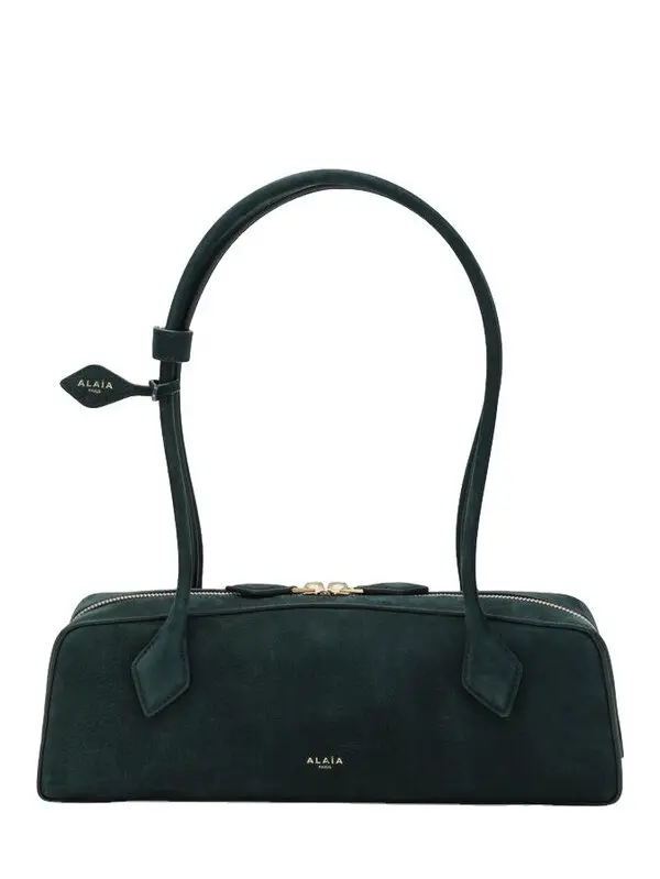 Alaïa Le Teckel Medium Bag In Nubuck Leather - Green