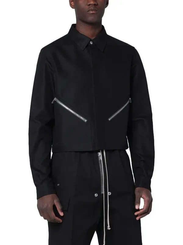 Rick Owens Cropped Zip Jacket - Black