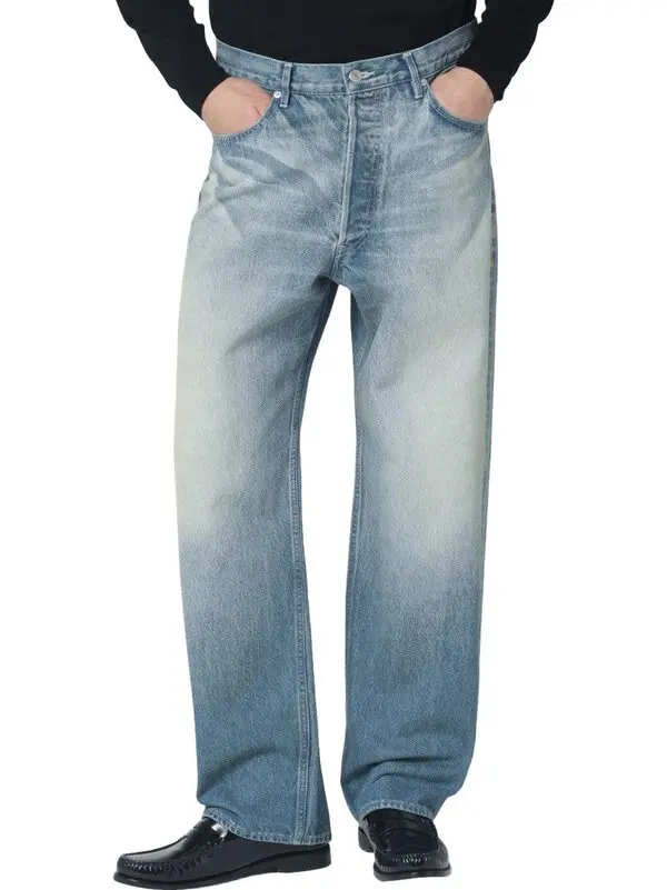 Auralee Washed-effect Denim Jeans - Blue