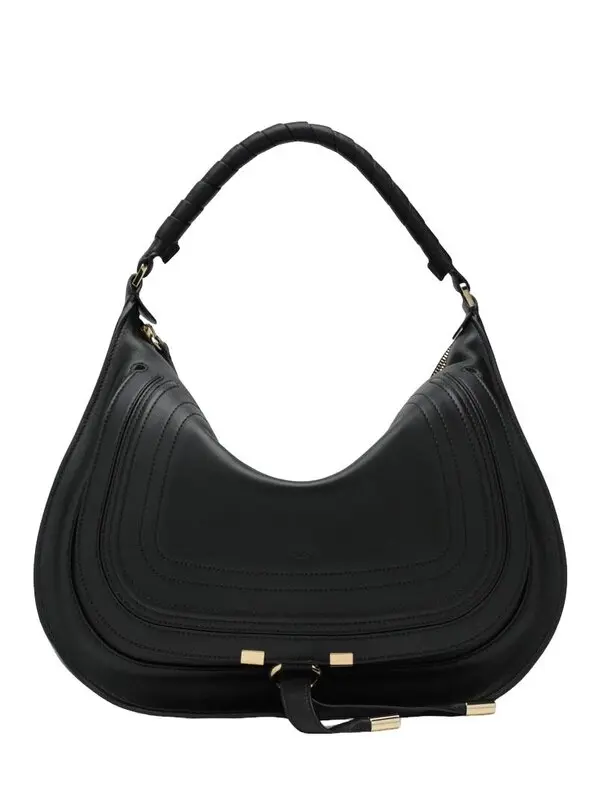 Chloé Leather Marcie Shoulder Bag - Black