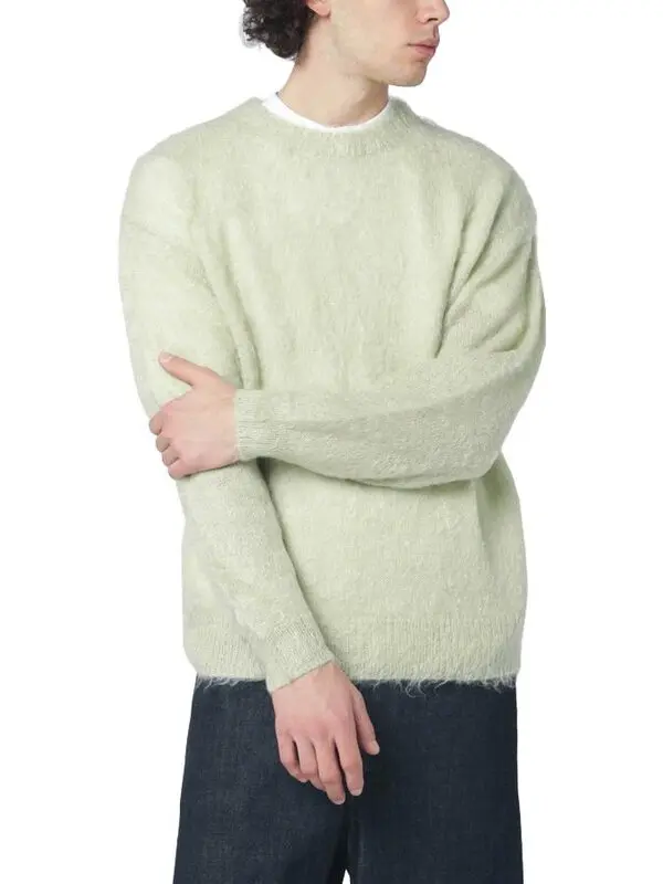 Auralee Light Brushed Mohair-blend Sweater - Green