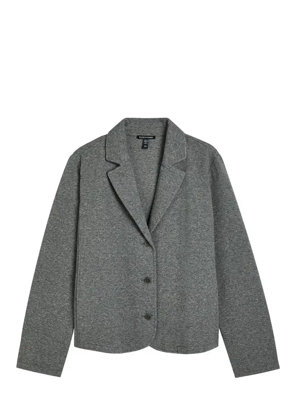 Eileen Fisher Notch Textured Cotton-blend Jacket - Grey