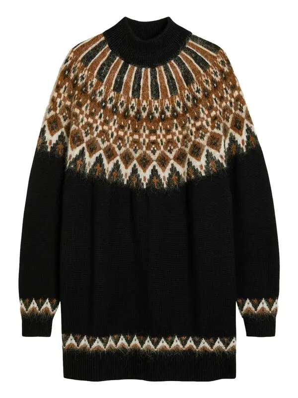 Staud Liza Patterned Wool-blend Jumper Dress - Multicoloured