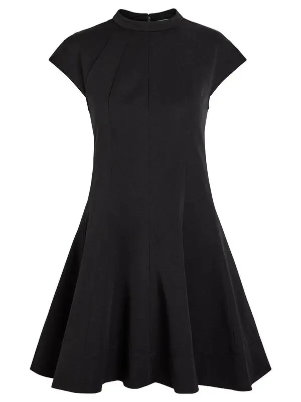 Staud Ellie Panelled Cotton-blend Mini Dress - Black