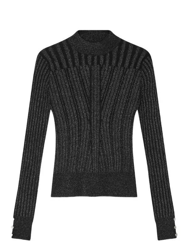 Versace Button-detail Cotton Sweater - Black